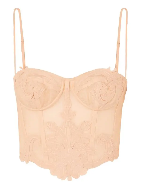 Zimmermann Rebellion Appliquéd Corset Top - Orange