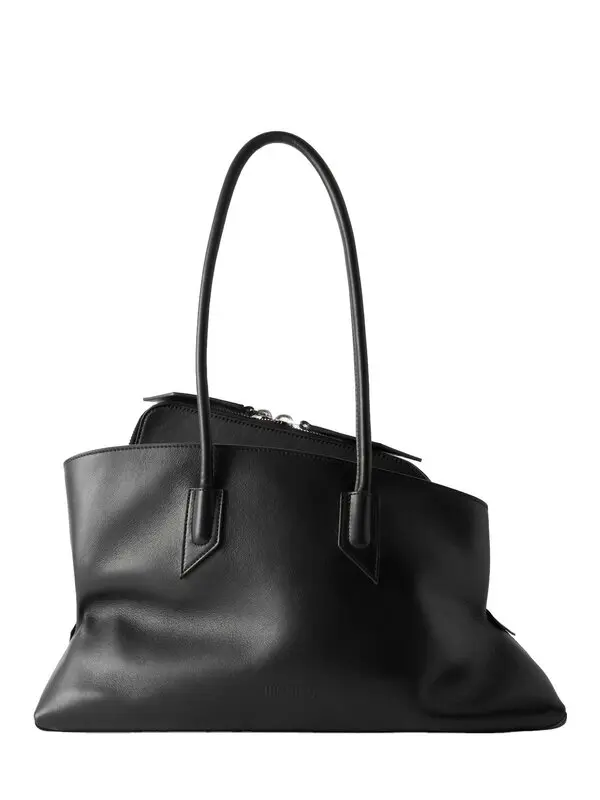 Attico La Passeggiata Medium Leather Tote - Black