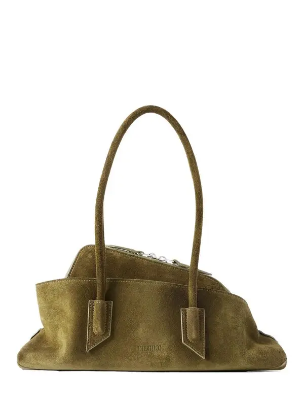 Attico La Passeggiata Small Asymmetric Suede Tote - Green