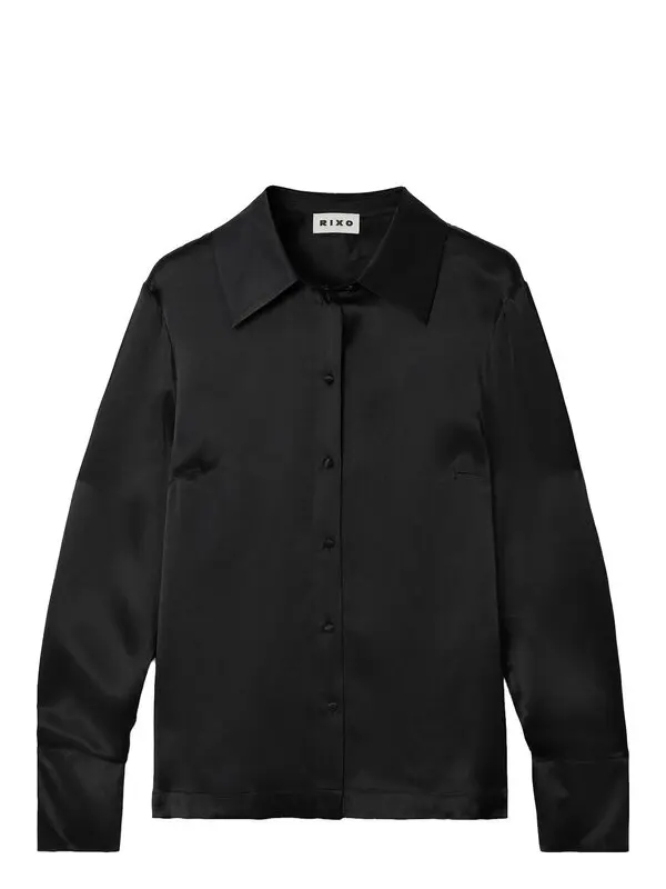 Rixo Havan Silk Shirt - Black