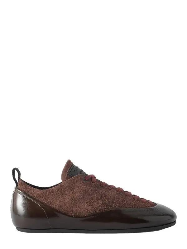 Proenza Schouler Arcadia Patent-leather Trimmed Suede Sneakers - Brown