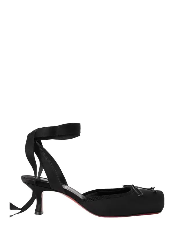 CHRISTIAN LOUBOUTIN Cassia 55 Bow-detailed Satin Pumps - Black