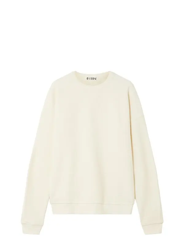 Eterne Embroidered Cotton-terry Sweatshirt - Neutrals