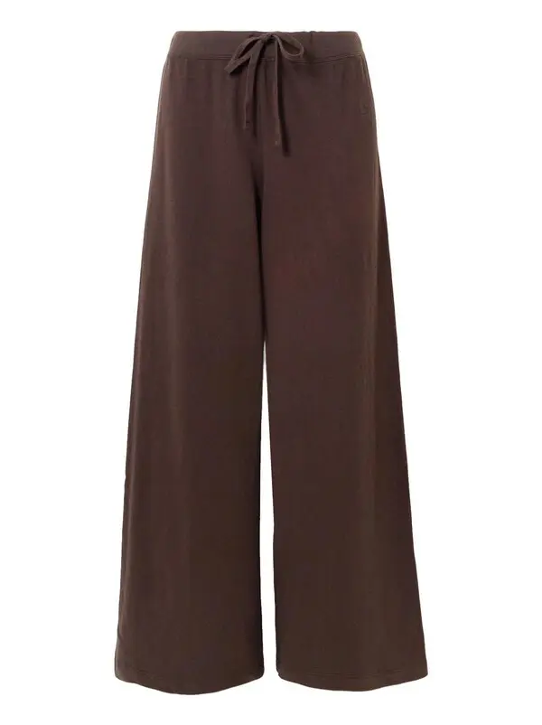Eterne Wide-leg Cotton-jersey Sweatpants - Brown