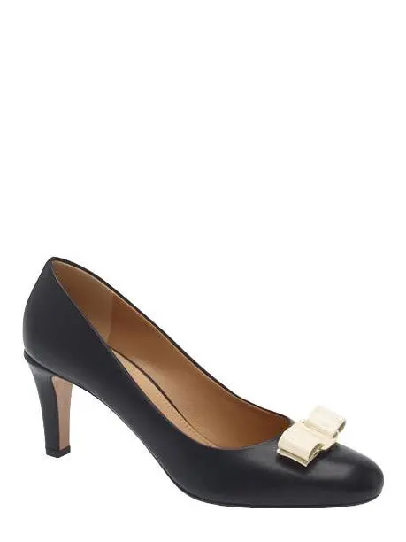 FERRAGAMO Carla Bow Pump - Nero Mascarpone Biscotto