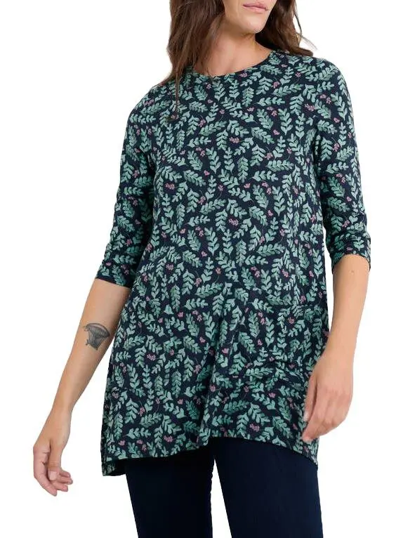 SEASALT CORNWALL Killiow Floral Tunic Top - Indigo Leaf Maritime