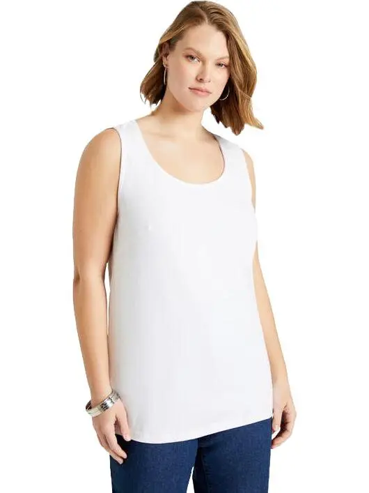 JUNE + VIE Scoopneck Tank Top - White