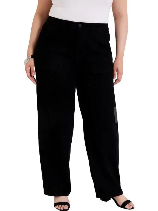 JUNE + VIE High-waisted Straight-leg Jeans - Black Rinse