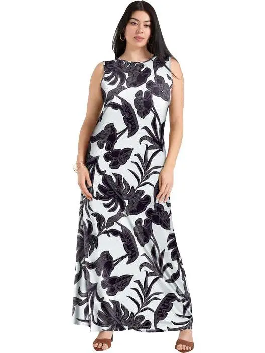 JUNE + VIE Tank Top Maxi Dress - Stitched Floral