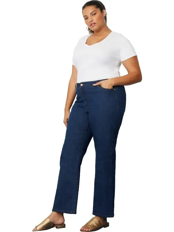 JUNE + VIE Boyfriend Fit Jeans - Medium Blue