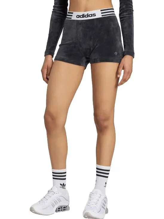Adidas Fitted Velour Booty Shorts - Black