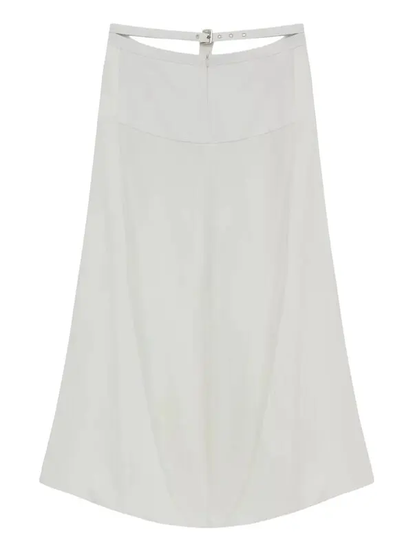 MISCI Elisa Buckle Crepe Maxi Skirt - White