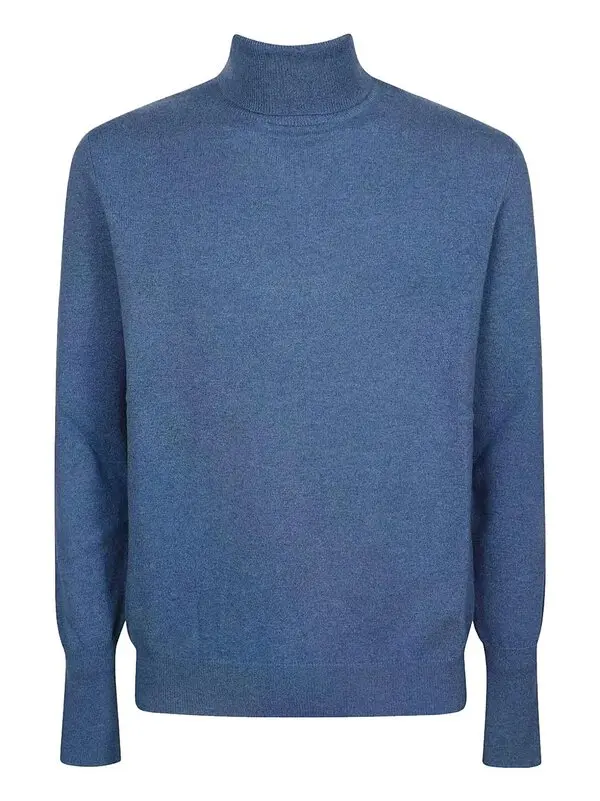 BALLANTYNE Roll-neck Jumper - Blue