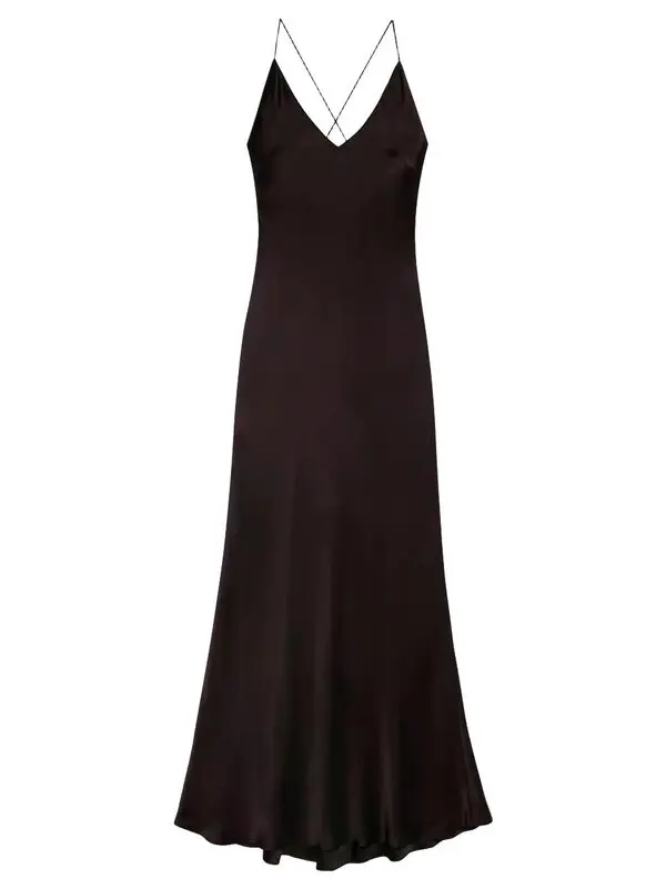ANINE BING Laurel Criss-cross Maxi Dress - Brown