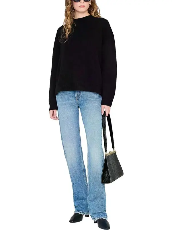 ANINE BING Lee" Crew Neck Cashmere Sweater - Black