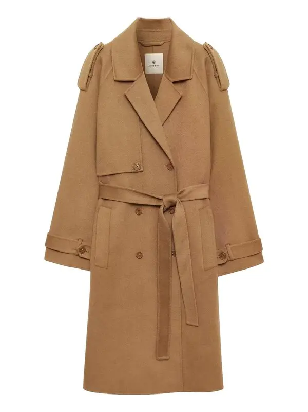 ANINE BING Rickie Belted Trench Coat - Brown