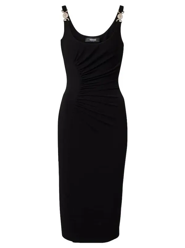 Versace Medusa Crepe Jersey Cocktail Dress - Black