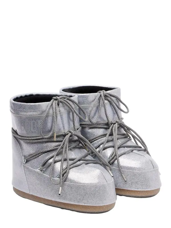 Moon Boot Icon Low Glitter Snow Boots - Silver