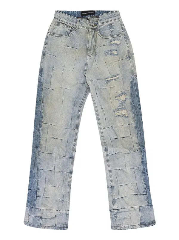 WHO DECIDES WAR Gathered Straight Fit Jeans - Blue