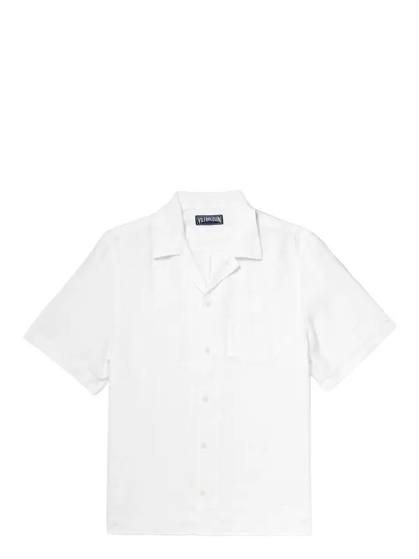 Vilebrequin Charli Convertible-collar Linen Shirt - White