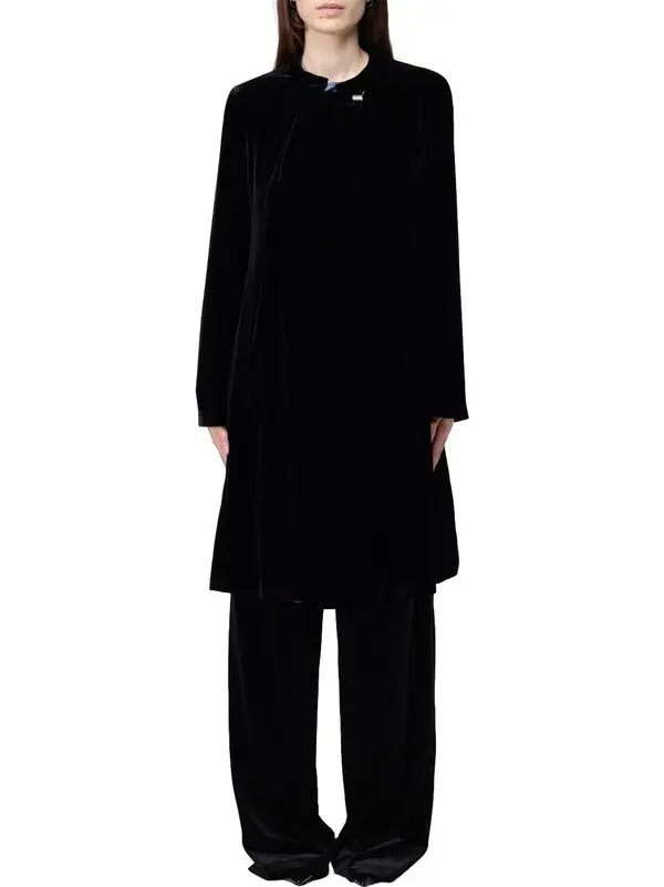 Emporio Armani Long Sleeve Coat - Black