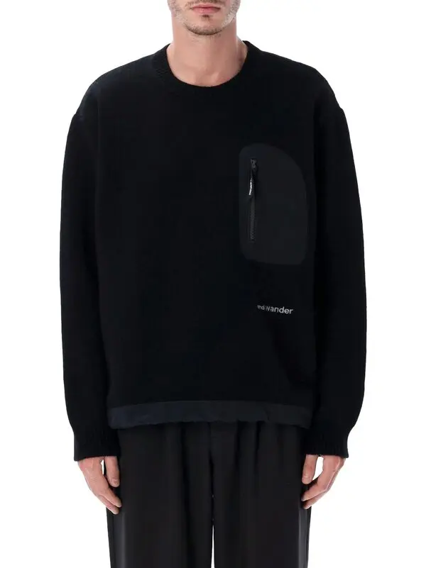 AND WANDER Pullover Sweater - Black