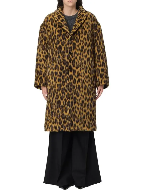 Bottega Veneta Leopard Print Coat - Camel