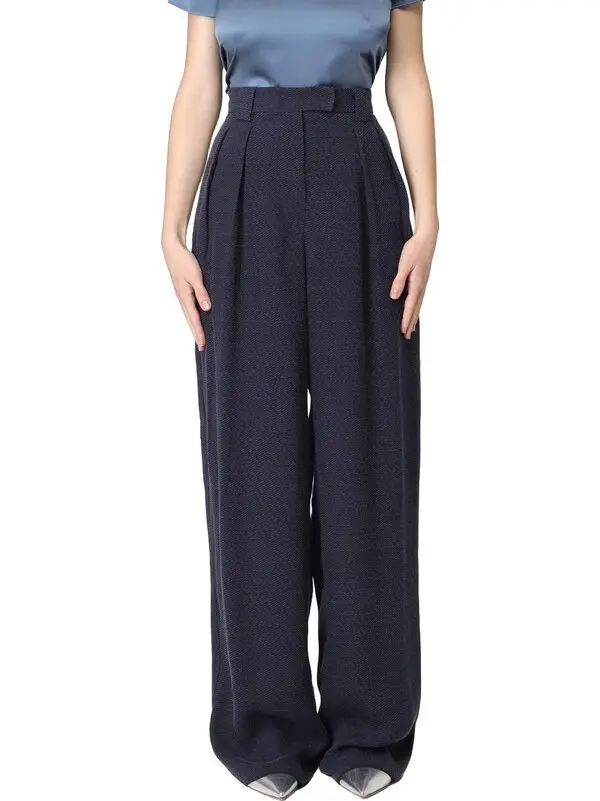 Emporio Armani Wide Leg Trousers - Navy