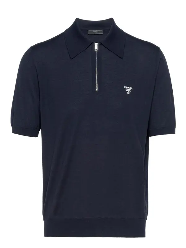 Prada Superfine Wool Polo Shirt - Blue