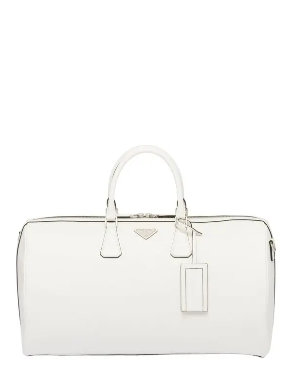 Prada Saffiano Leather Travel Bag - White