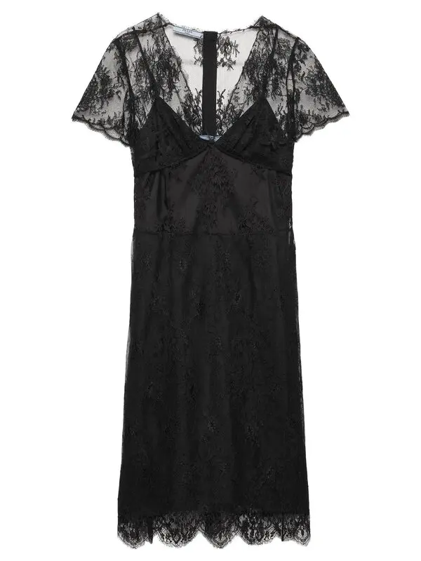 Prada Lace Sheath Dress With Slip - Black