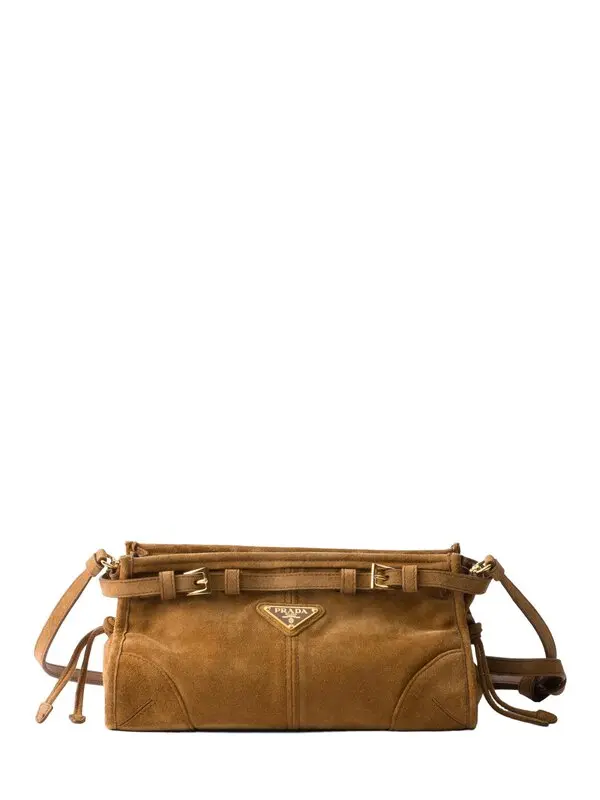 Prada Suede Shoulder Bag - Brown