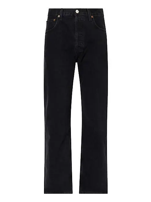 AGOLDE Magnus Baggy Tapered-leg Cotton-corduroy Jeans - Kember (saturated Blk)