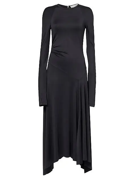 Victoria Beckham Long-sleeve Jersey Midi Dress - Black