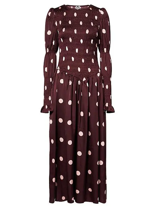 AMY LYNN Mabel Long-sleeves Woven Maxi Dress - Burgundy