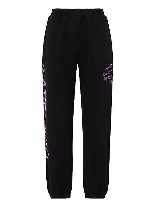 ANTI SOCIAL SOCIAL CLUB Airbrushed Cotton-jersey Jogging Bottoms - Black