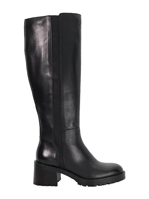DUNE Taisy Leather Knee-high Boots - Black Leather