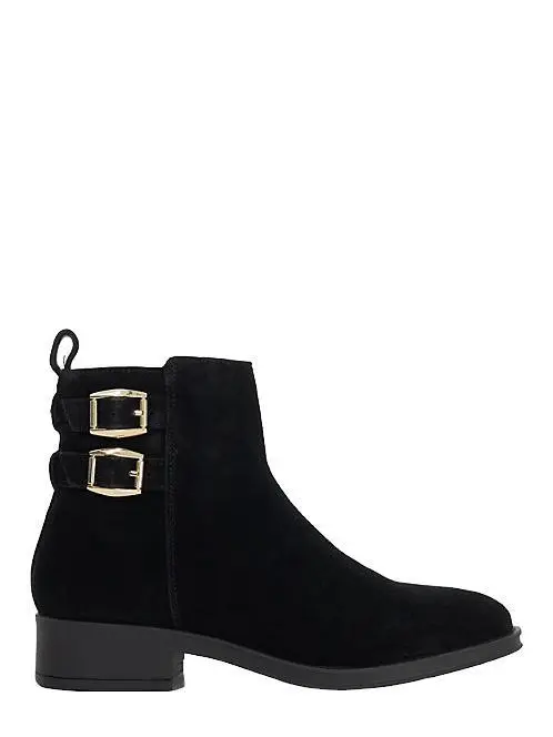 DUNE Pinehurst Suede Ankle Boots - Black Suede