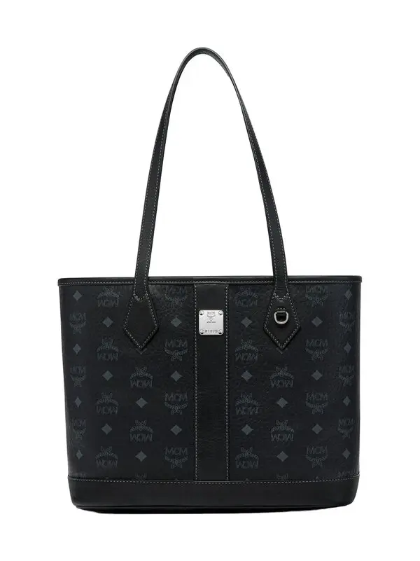Mcm Liz Shopper In Visetos - Black