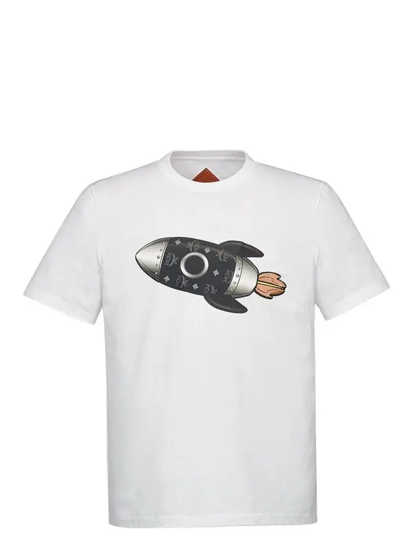 Mcm Rocket T-shirt In Organic Cotton - White