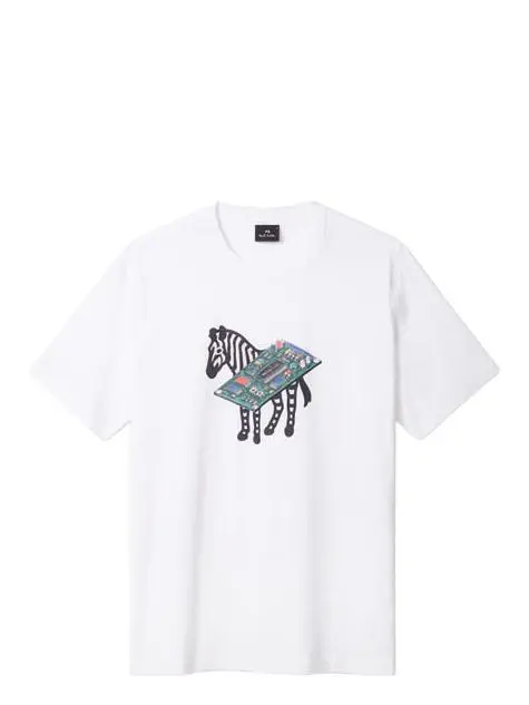 Paul Smith Circuit Print 'zebra' T-shirt - White