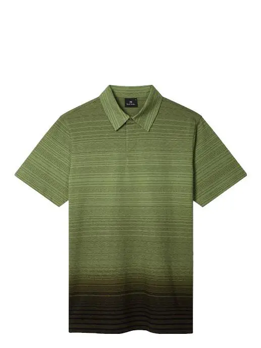Paul Smith Khaki Gradient Stripe Polo Shirt - Green