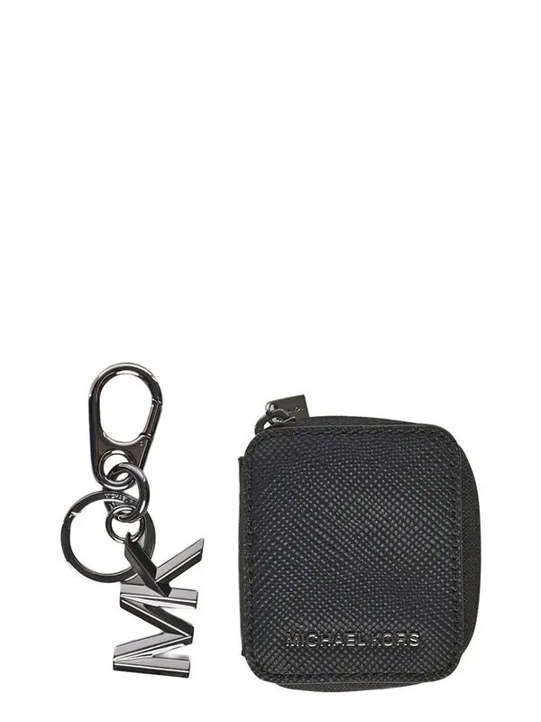 Michael Kors Hudson Metal Letter Logo Keychain - Black