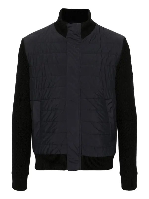Herno Nylon And Wool Bomber Jacket - Black