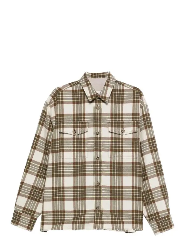 Ami Wool Checked Overshirt - Beige