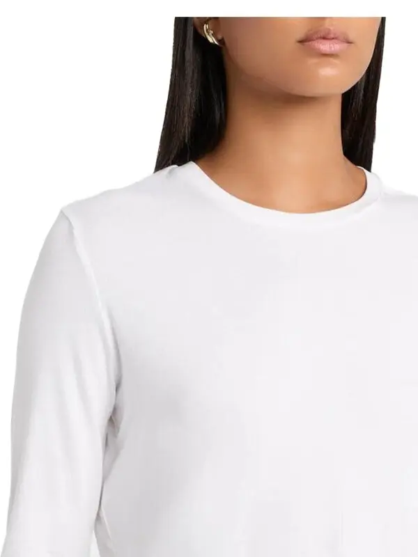 Majestic Filatures Soft Touch Crewneck Tee With Side Slits - Blanc