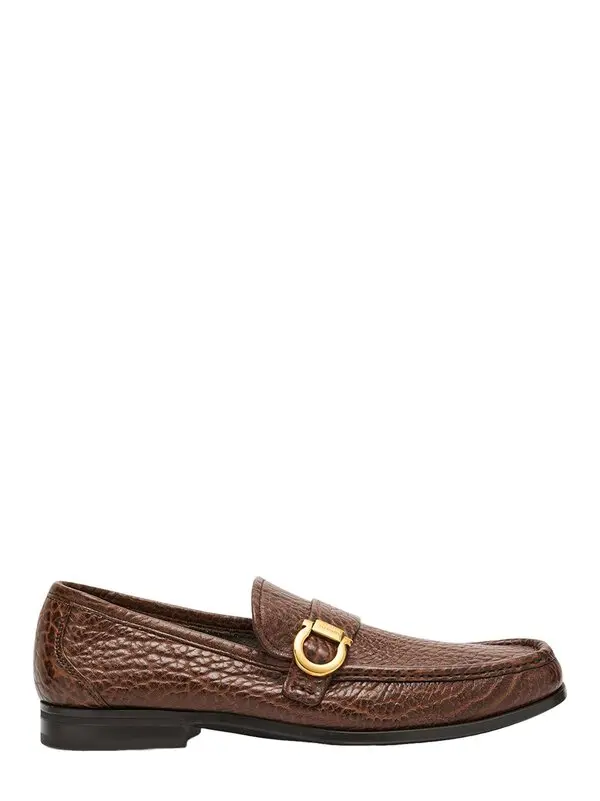 FERRAGAMO Caspian 2 Leather Moc-toe Loafers - Naturale/t.moro