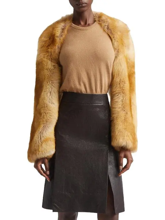 FERRAGAMO Shearling Bolero - Gold Fox