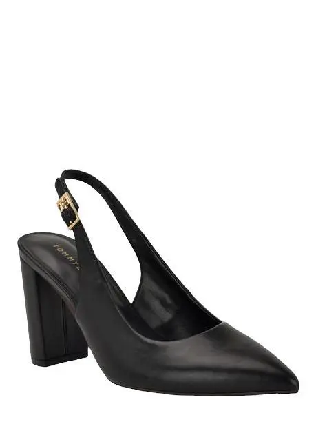 Tommy Hilfiger Azalee Block Heel Slingback Pumps - Black
