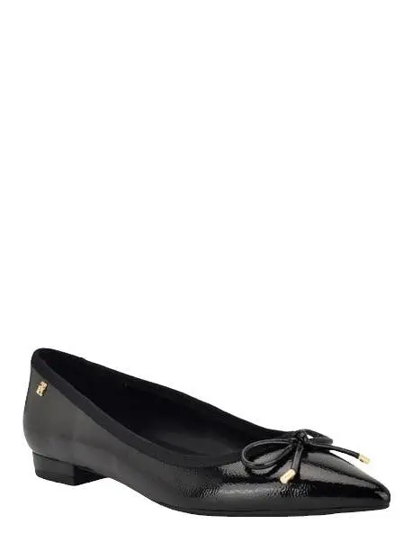 Tommy Hilfiger Kimio Pointed Toe Flat - Black Shiny